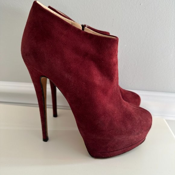 Giuseppe Zanotti | Shoes | Giuseppe Zanotti Maroon Suede Booties Size ...